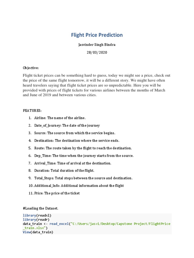 Flight Price Prediction Capstone Project Submission 2 | PDF | Business ...