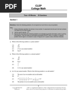 CLEP College Algebra PDF | PDF | Fraction (Mathematics) | Quadratic ...