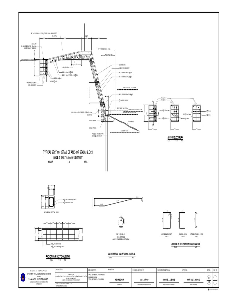 Typical Section Detail of Anchor Beam / Block | PDF | Deep Foundation ...