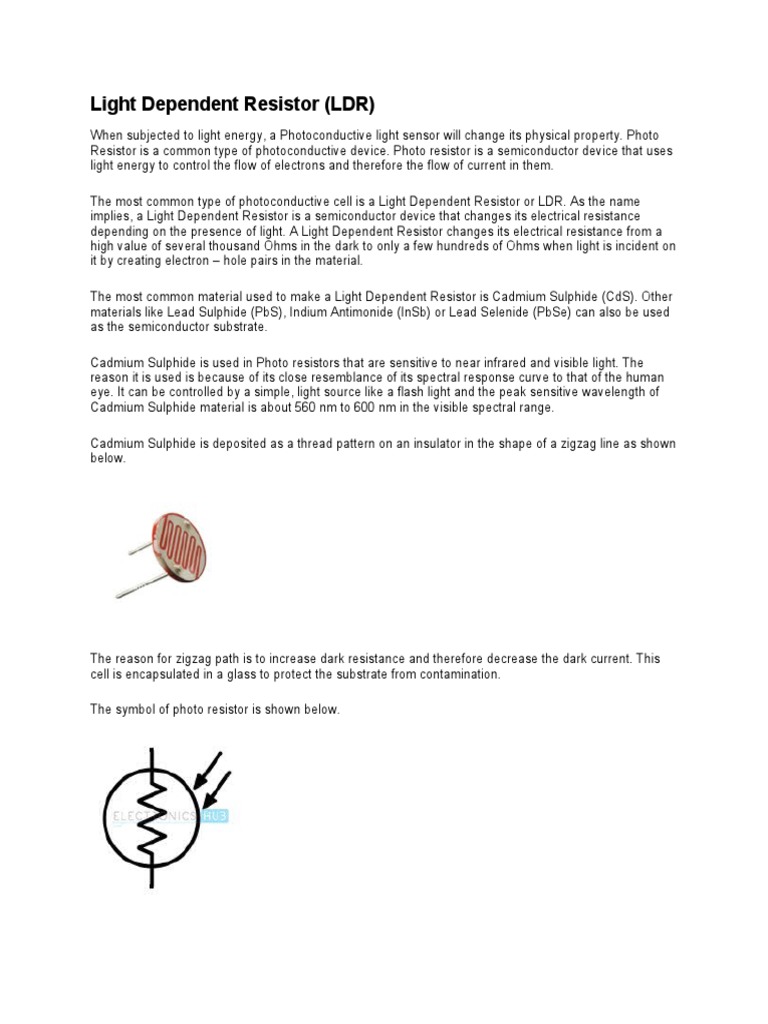 How LDRs Work as Light-Activated Resistors | PDF | Amplifier ...