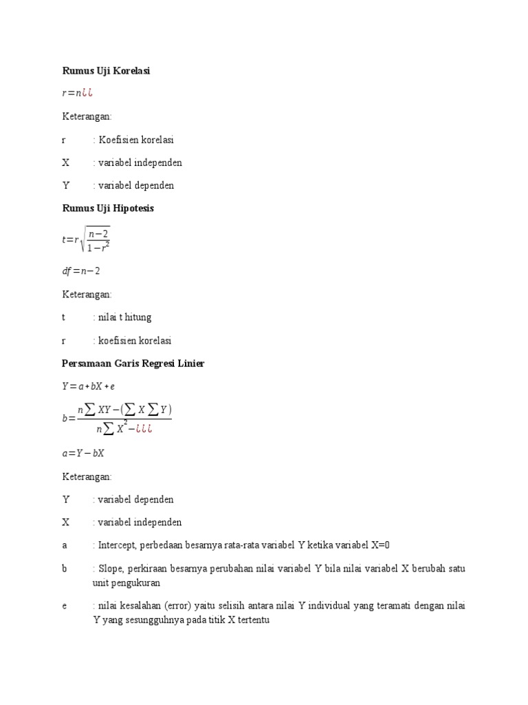 Rumus Uji Korelasi | PDF