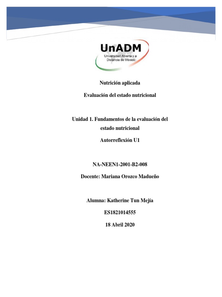 Neen1 U1 Atr Katm Pdf Nutrición Dieta Y Nutrición