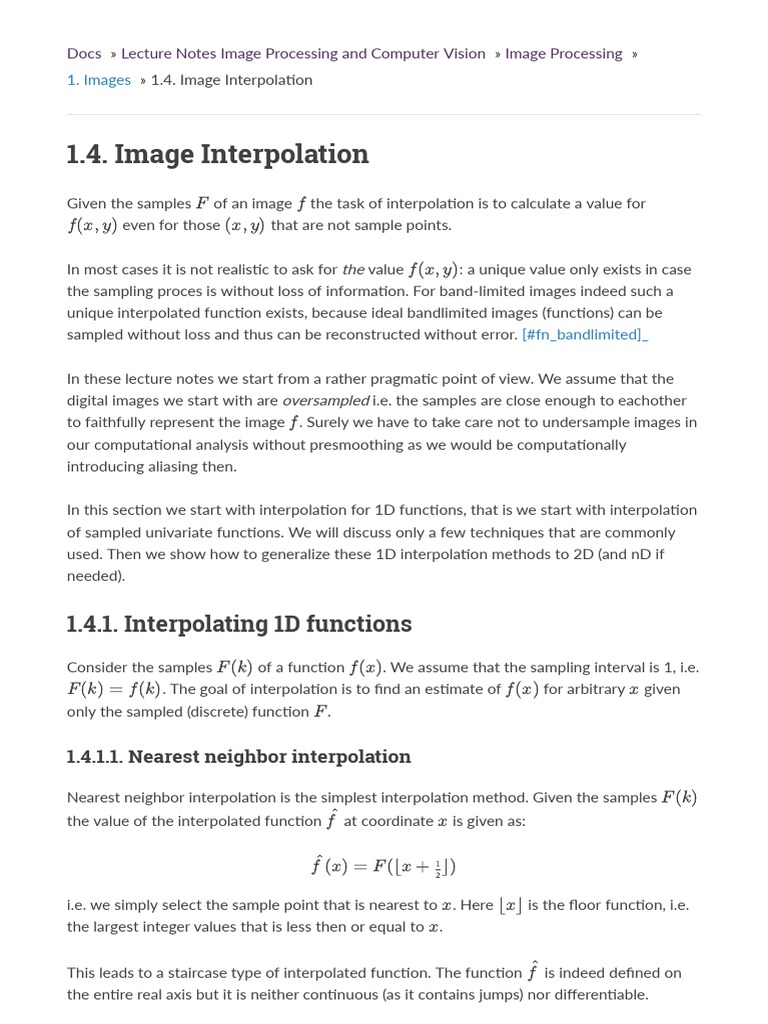 1.4. Image Interpolation - IMPORTANTE | PDF | Interpolation | Applied Mathematics