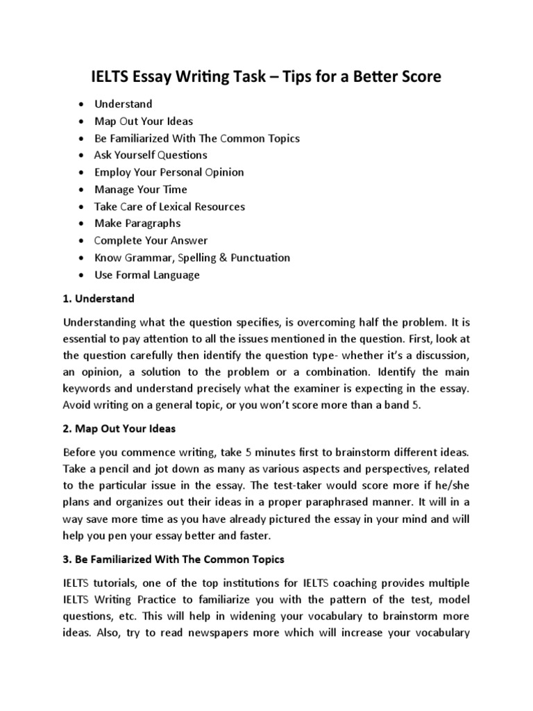 IELTS Essay Writing TIPS | PDF | International English Language Testing ...