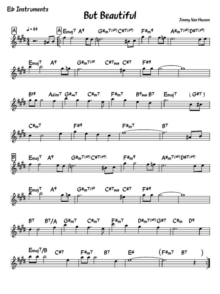 But Beautiful - Eb Instruments (G Concert) | PDF | Popular Music ...