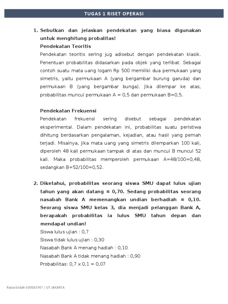 Soal Tugas 1-Riset Operasi | PDF