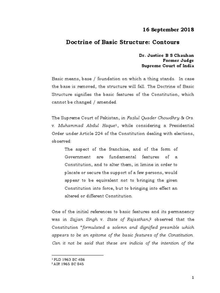 6.doctrine of Basic Structure | Download Free PDF | Constitution ...