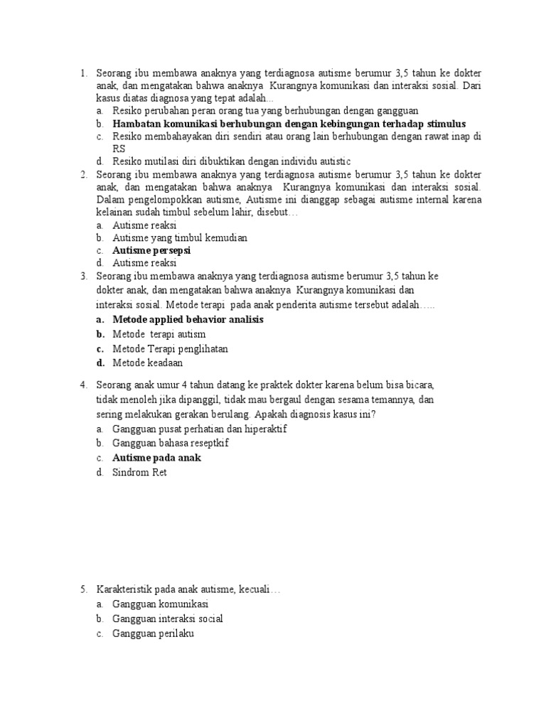 Soal Kep. Anak 2 Word | PDF