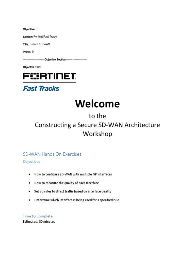 FFT - SD-WAN Fast Track Lab Guide v6.2 - r1 | PDF | Command Line Interface | Virtual Private Network