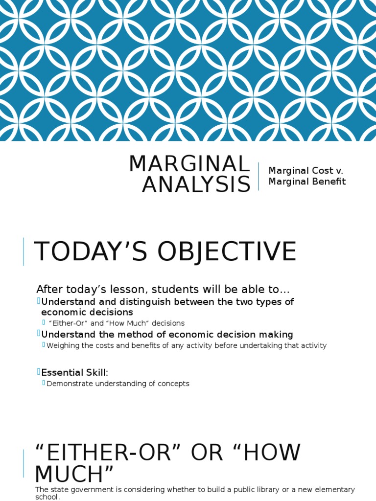 Marginal Analysis: Marginal Cost v. Marginal Benefit | PDF | Marginal ...