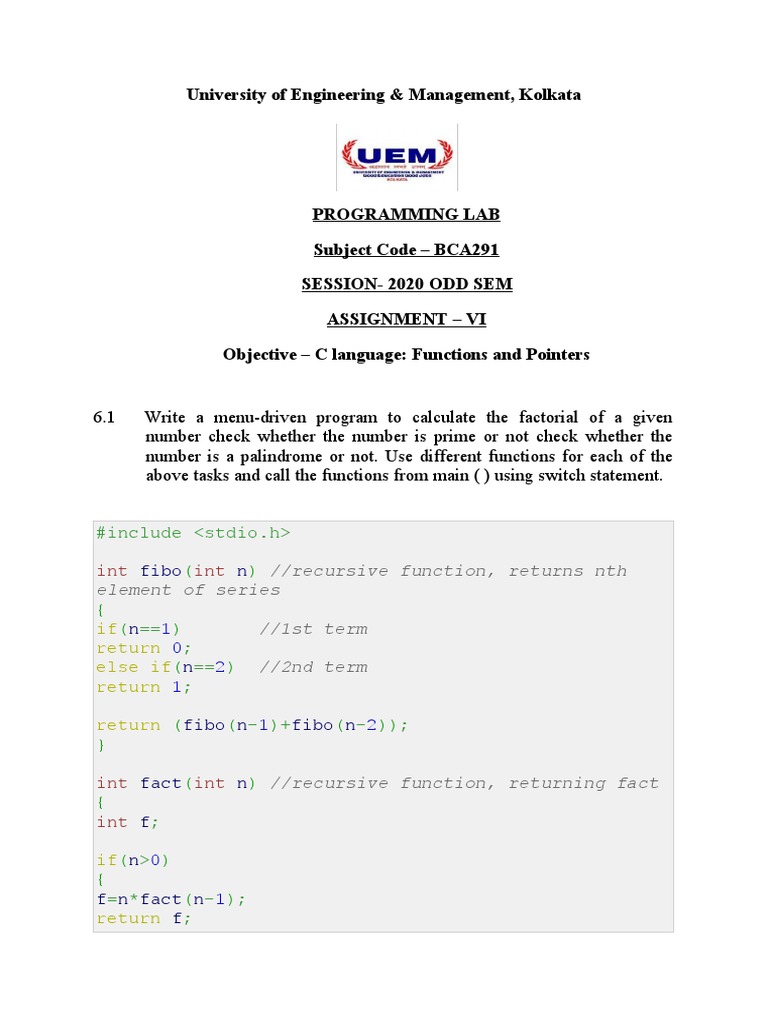 Assignment Vi Solved Pdf Matrix Mathematics String Computer Science