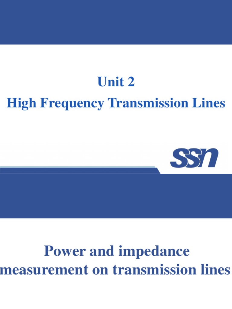Unit 2 High Frequency Transmission Lines | PDF | Electrical Impedance ...