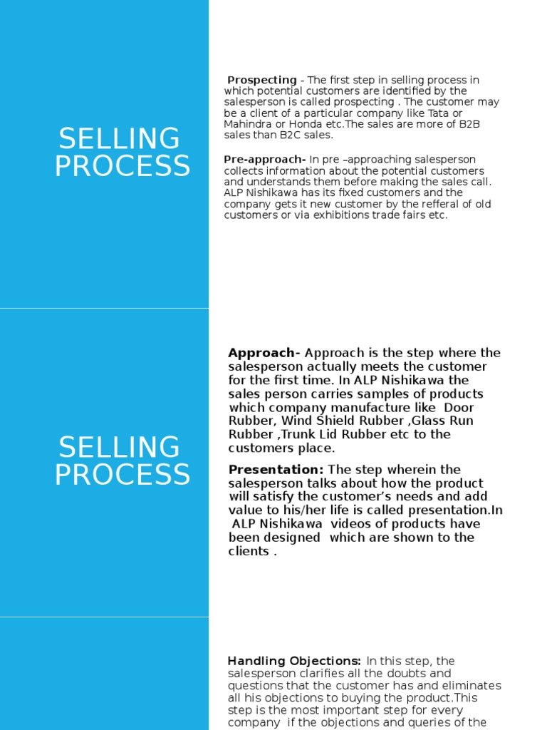 Selling Process: Prospecting - The First Step in Selling Process in ...