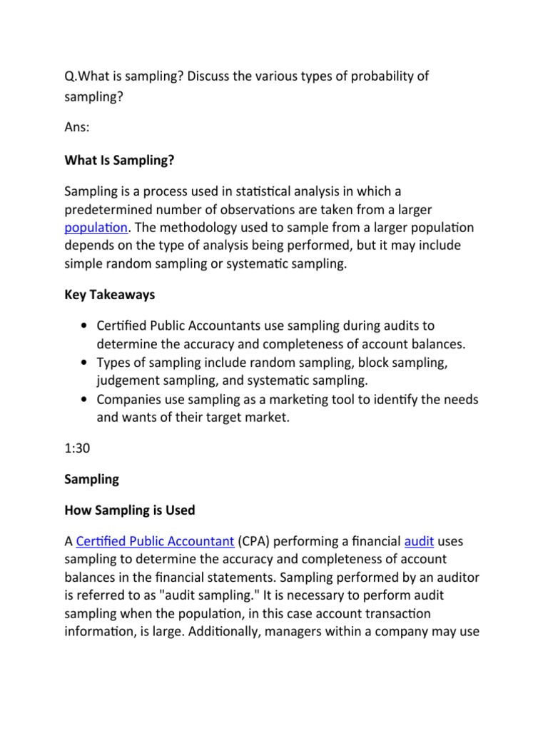 Sampling | PDF | Randomness | Sampling (Statistics)