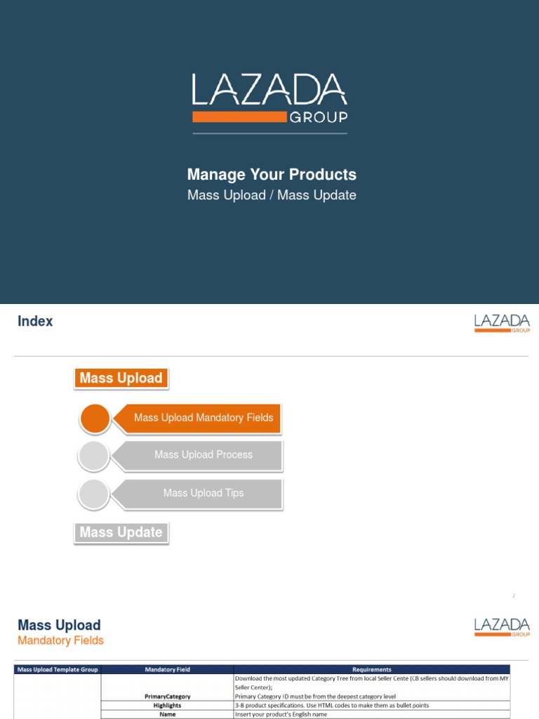 Mass Upload and Mass Update Guide | PDF | Comma Separated Values ...