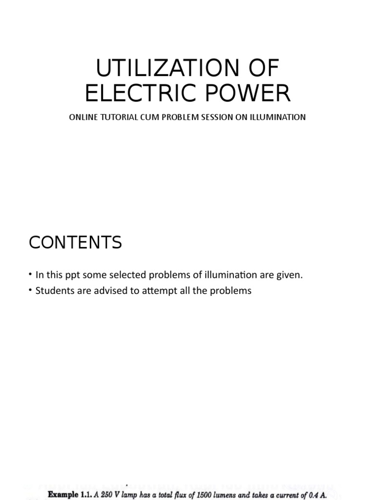 Numerical Problems On Illumination | PDF