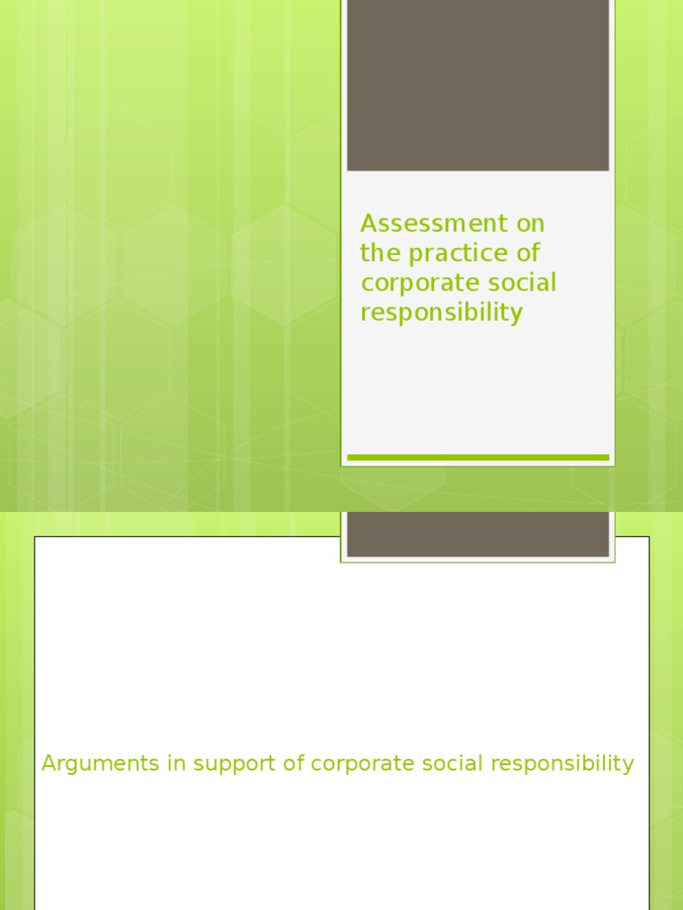 Assessment On The Practice of Corporate Social Responsibility | PDF ...