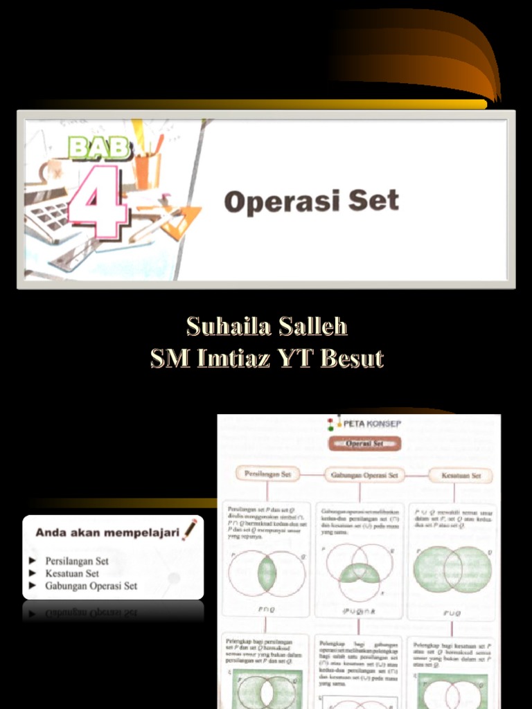 KSSM f4 Bab4 Operasi Set | PDF | Abstract Algebra | Teaching Mathematics