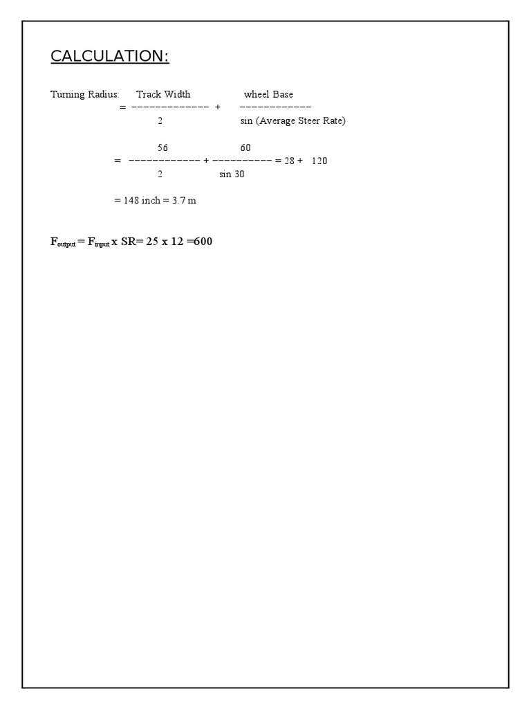 Steering Calculation | PDF
