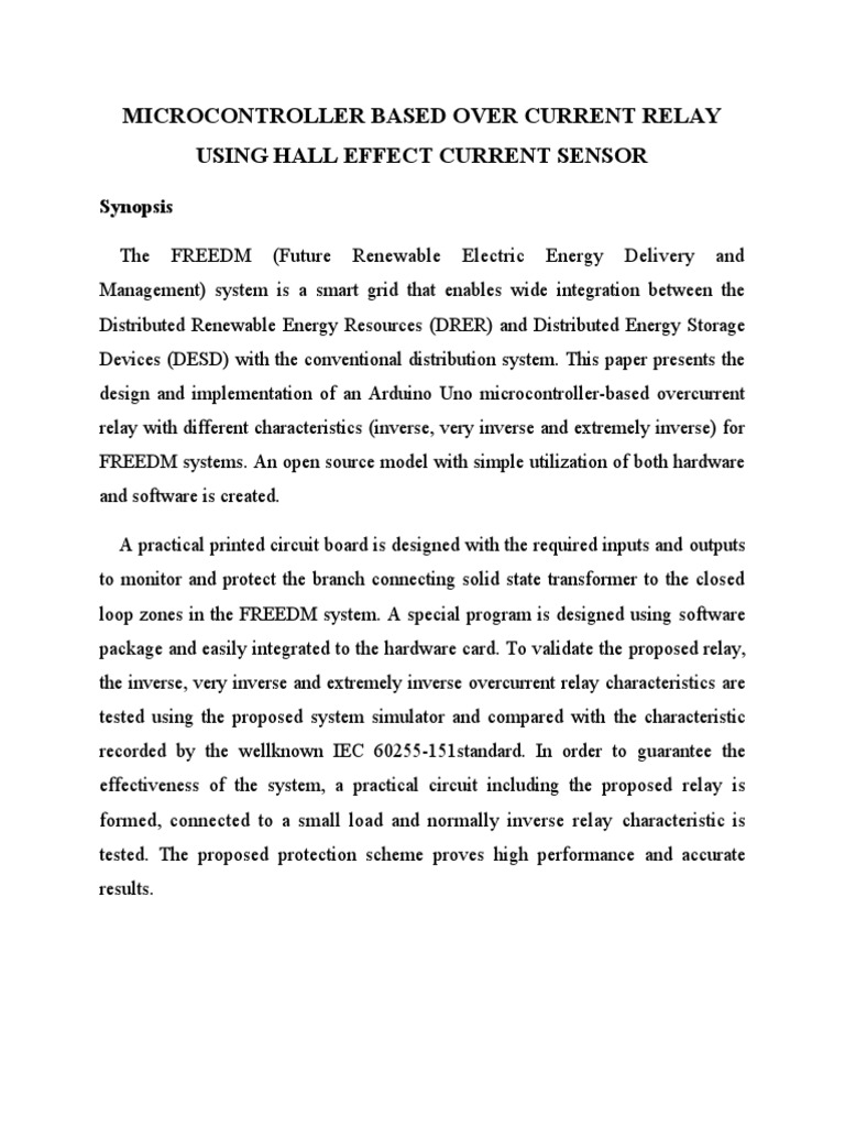 Microcontroller Based Over Current Relay Using Hall Effect Current Sensor | PDF | Rectifier ...