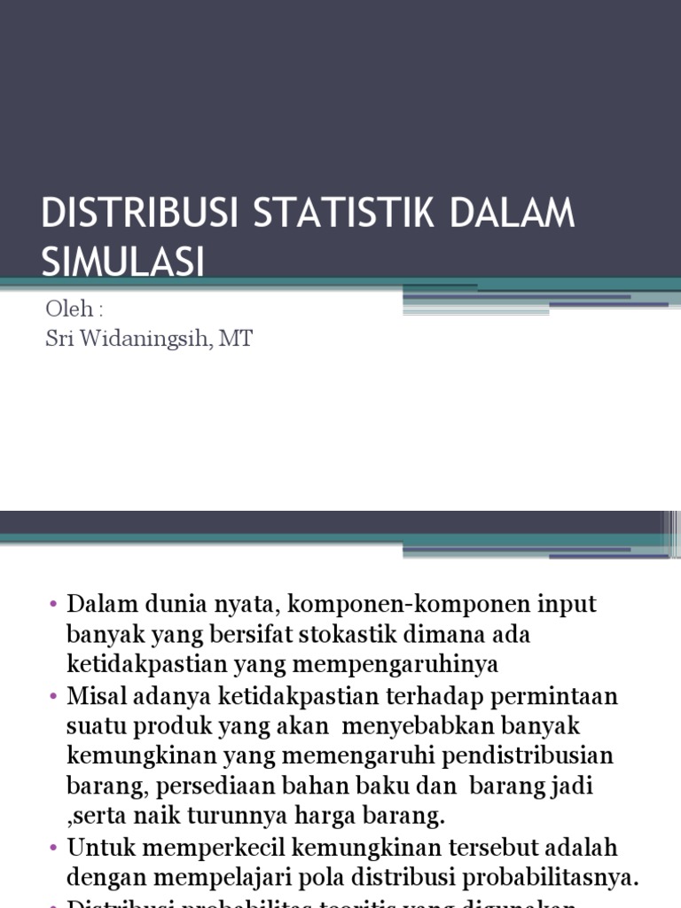 Distribusi Statistik dalam Simulasi | PDF