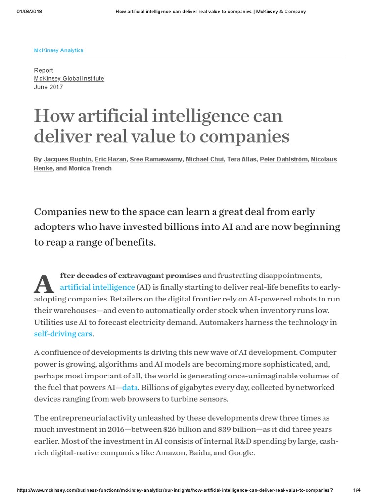 How Artificial Intelligence Can Deliver Real Value To Companies ...