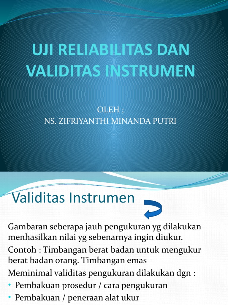 Uji Reliabilitas Dan Validitas Instrumen | PDF