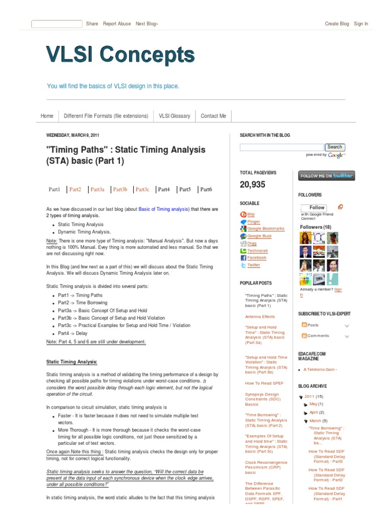 Basics of Static Timing Analysis in VLSI | PDF | Electronic Circuits ...