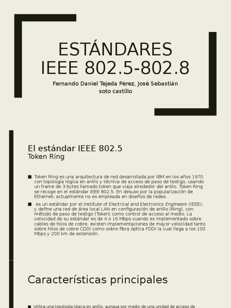 Estándares IEEE 802 | PDF | Protocolos de internet | Ingeniería en ...