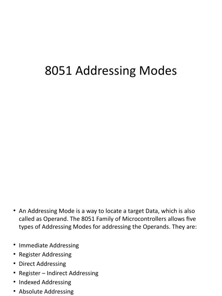 Addressing Modes of the 8051 Microcontroller: A Comprehensive Guide to ... Addressing Modes of the 8051 Microcontroller: A Comprehensive Guide to ...