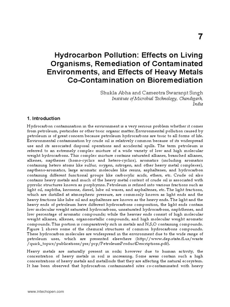 Hydrocarbon Pollution Effects On Living Organisms Remediation of ...