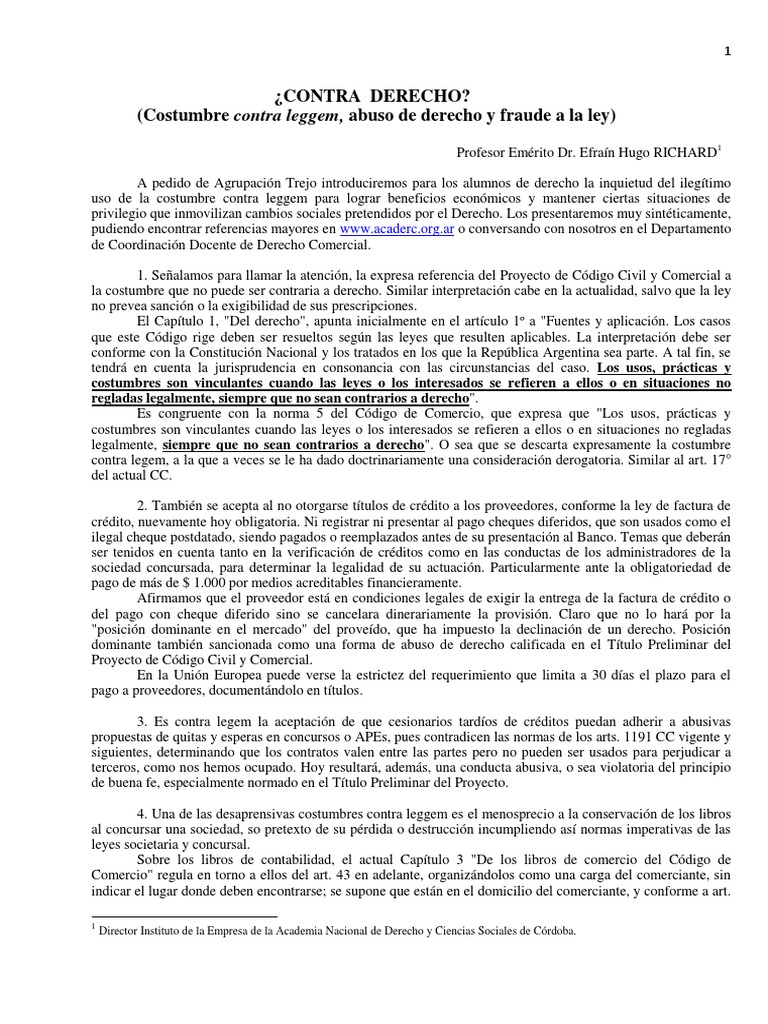 Costumbre Contra Legem PDF | PDF | Contabilidad | Principios éticos