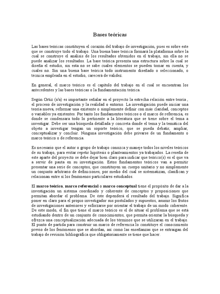 Importancia de las Bases Teóricas en Investigación | PDF | Paradigma ...