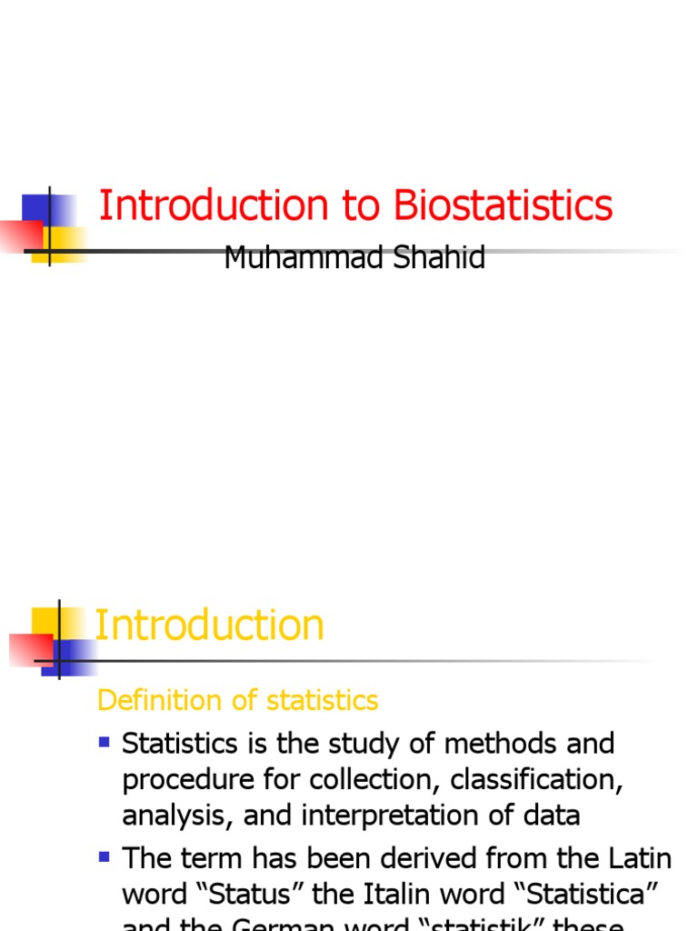 Introduction To Biostatistics Pdf Biostatistics Statistics
