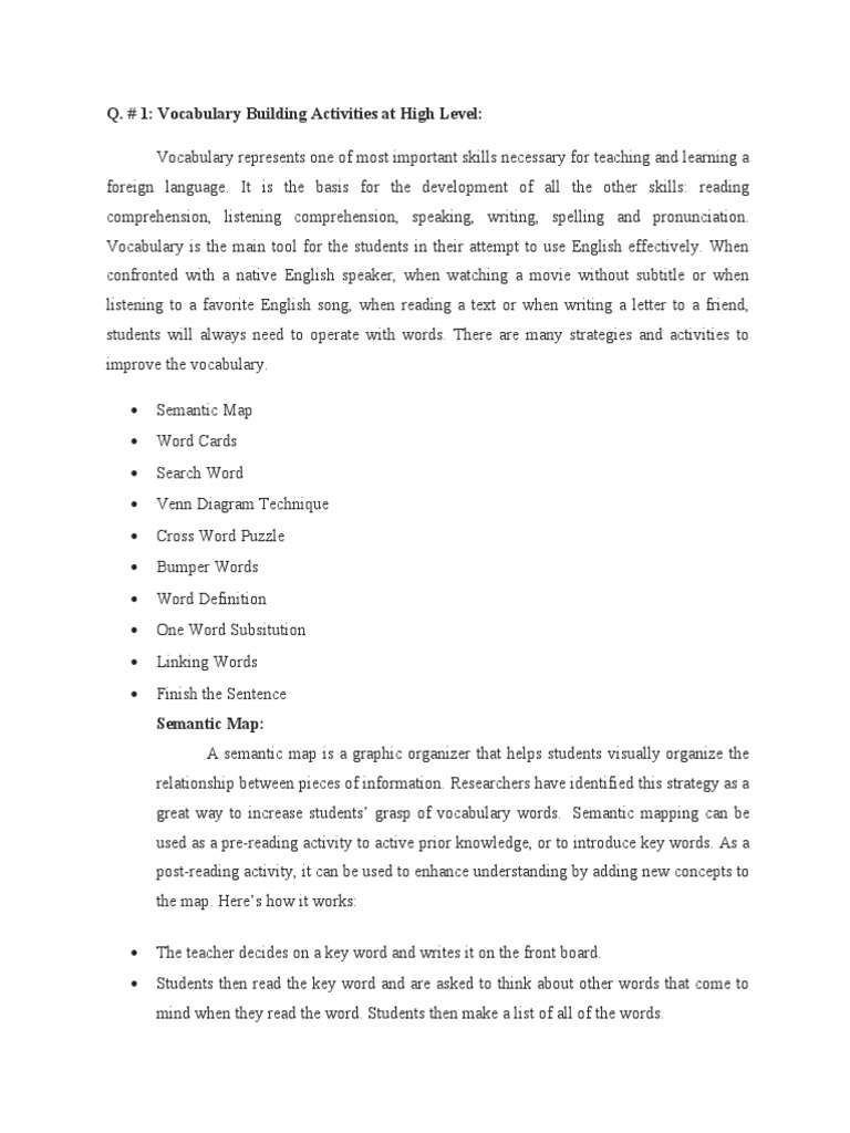 Vocabulary Building & Writing Skill | PDF | Poetry | Reading Comprehension