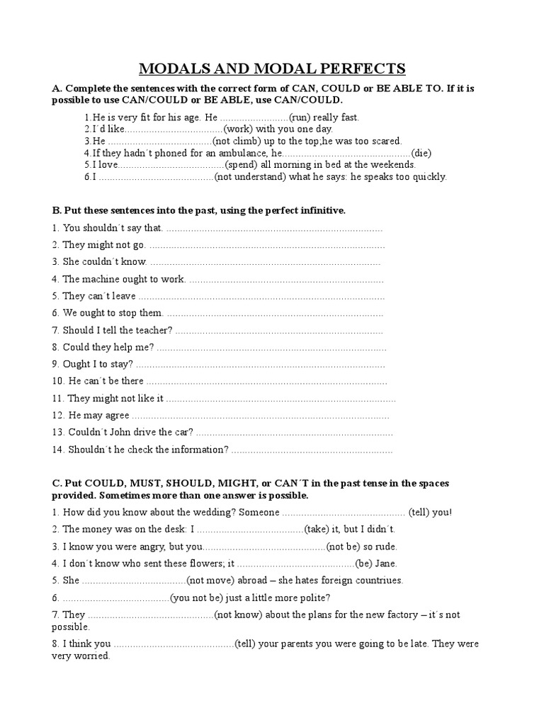 Modals and Modal Perfects | PDF