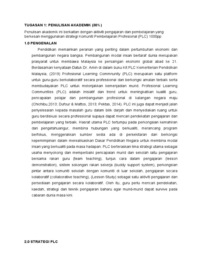 TUGASAN 1 Penulisan Akademik PRKA | PDF