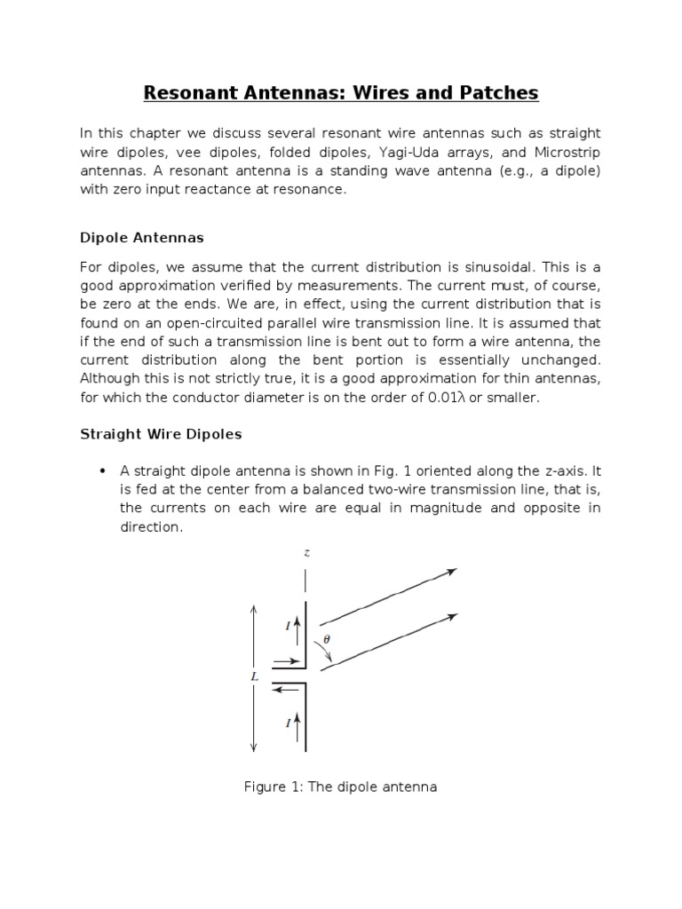 Resonant Antennas | PDF | Antenna (Radio) | Transmission Line