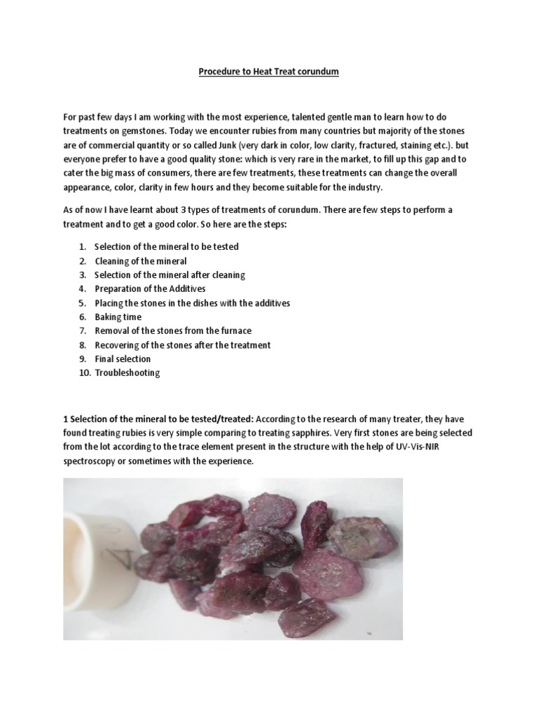 Procedure To Heat Treat Corundum | PDF | Heat Treating | Rock (Geology)