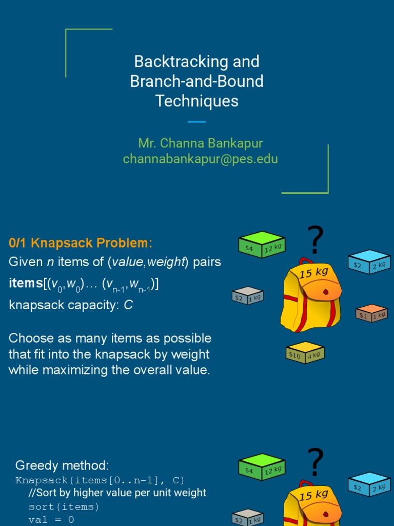 DAA - Unit IV - Overview of Backtracking and Branch and Bound | PDF ...