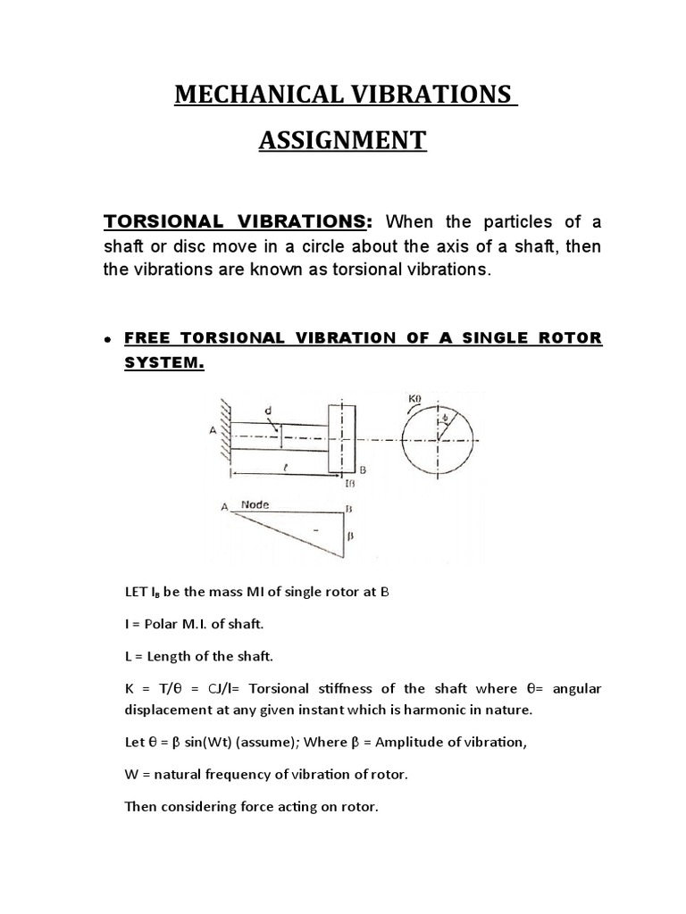 Vibrations Assignment | PDF | Classical Mechanics | Mechanics