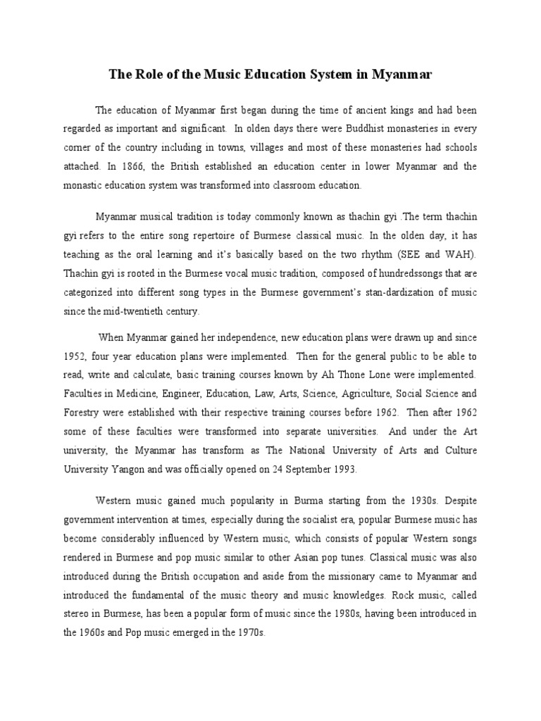Myanmar Education System | PDF