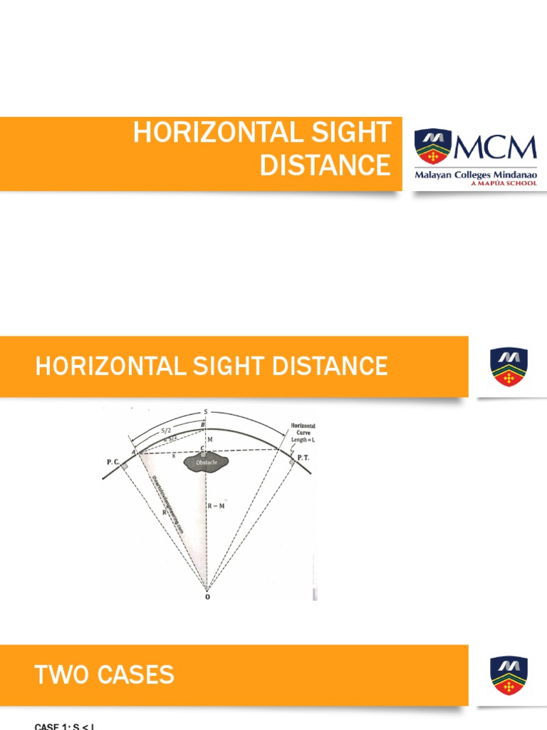 Horizontal Sight Distance Calculations | PDF