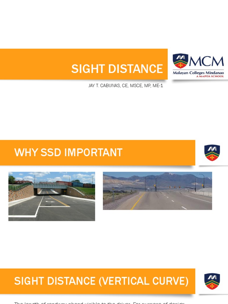 Module 8 Sight Distance | PDF | Transportation Engineering | Transport
