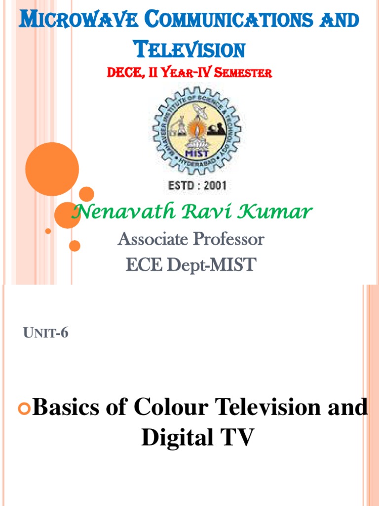 Basics of Colour Television and Digital TV For DECE 4 Sem 6 Unit | PDF ...