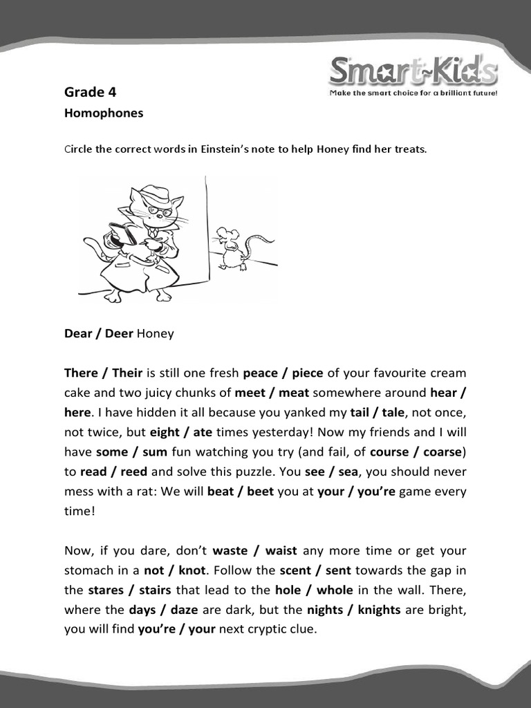 Grade 4: Homophones | PDF