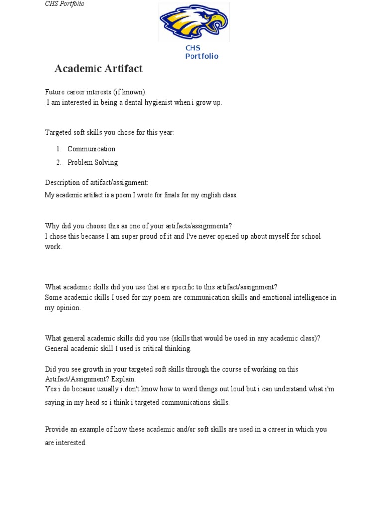 Academic Artifact Form | PDF