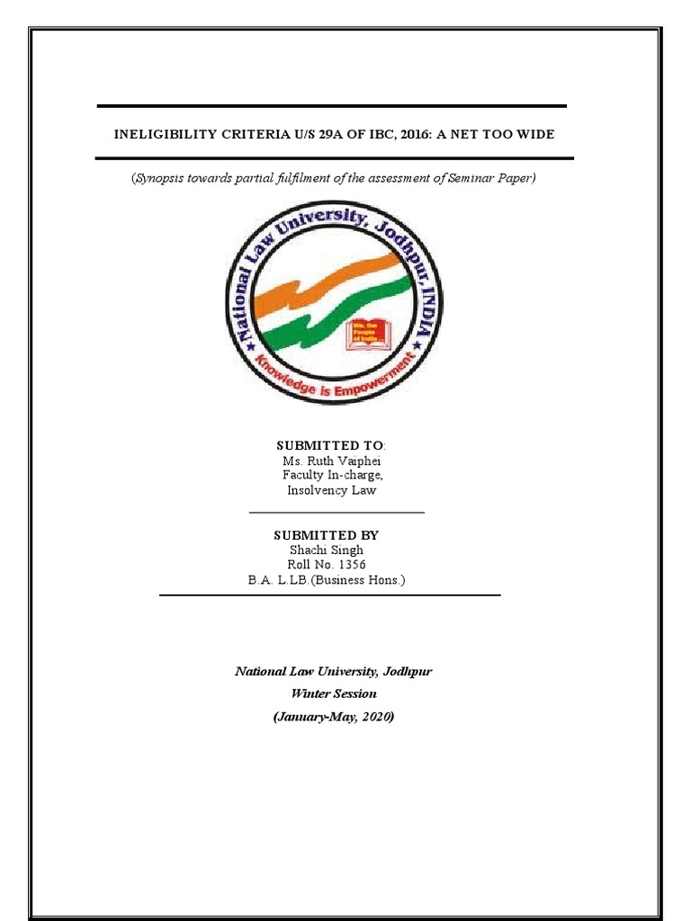 Synopsis Seminar | PDF | Chapter 11 | Bankruptcy
