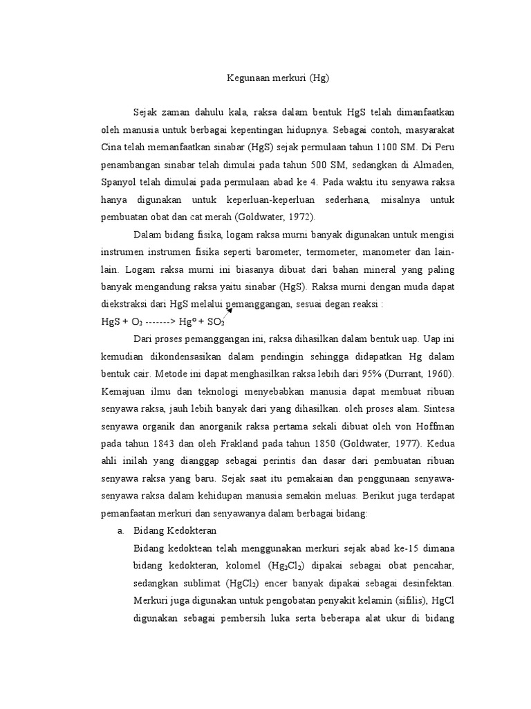 Kegunaan Merkuri | PDF