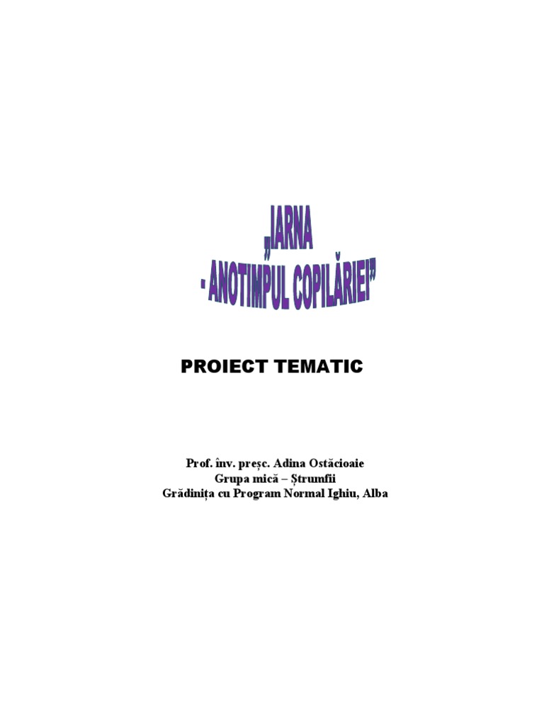 2 Proiect Tematic Iarna | PDF
